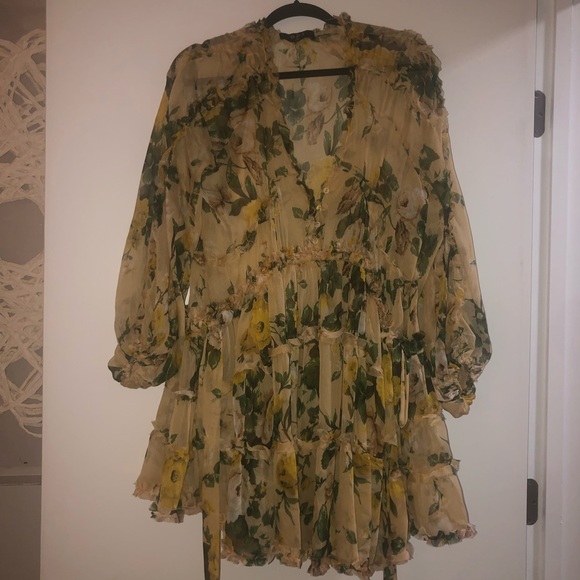 o.p.t | Dresses | Opt Yellow Floral Dress | Poshmark